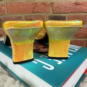 Shoes | Cute 8s Yellow Daisy Perspex Clear Plastic Mules Low Heel ...